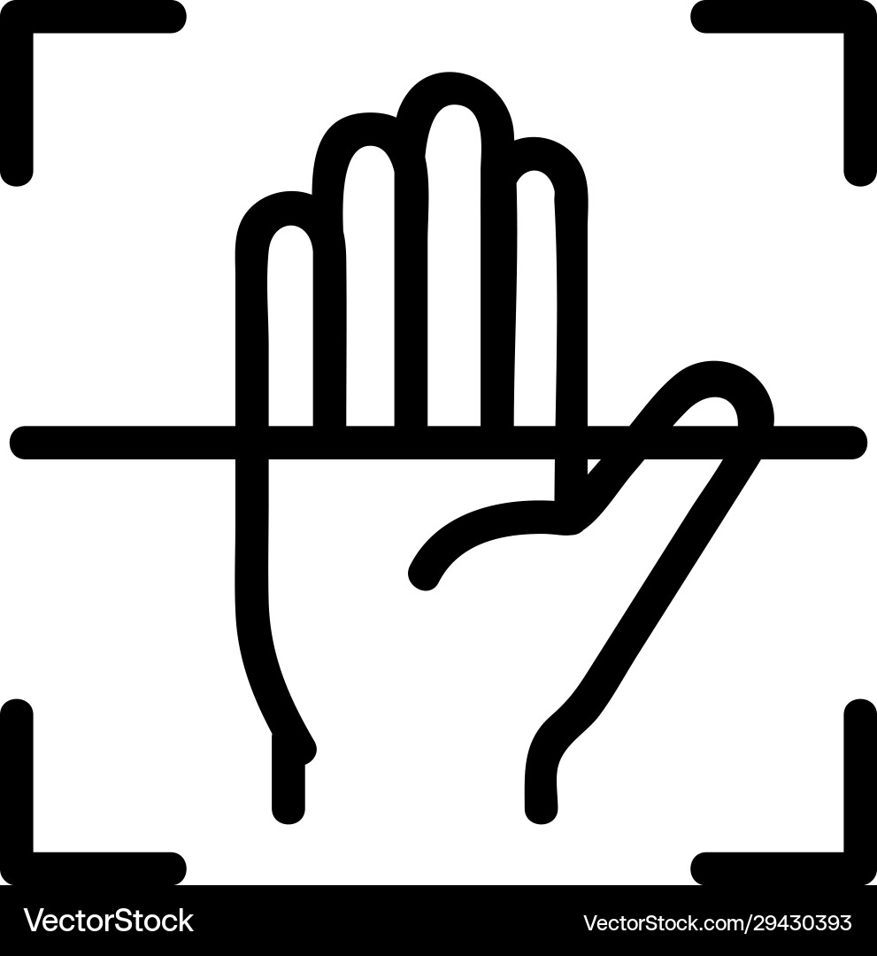 Scanner palm icon isolated contour symbol Vector Image