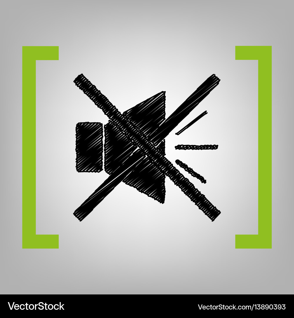 Sound sign with mute mark Royalty Free Vector Image