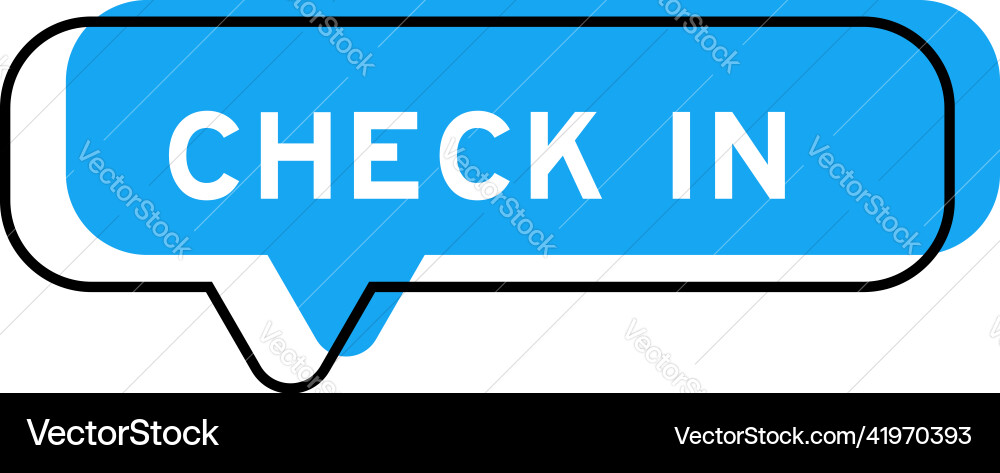 Speech banner and blue shade with word check Vector Image