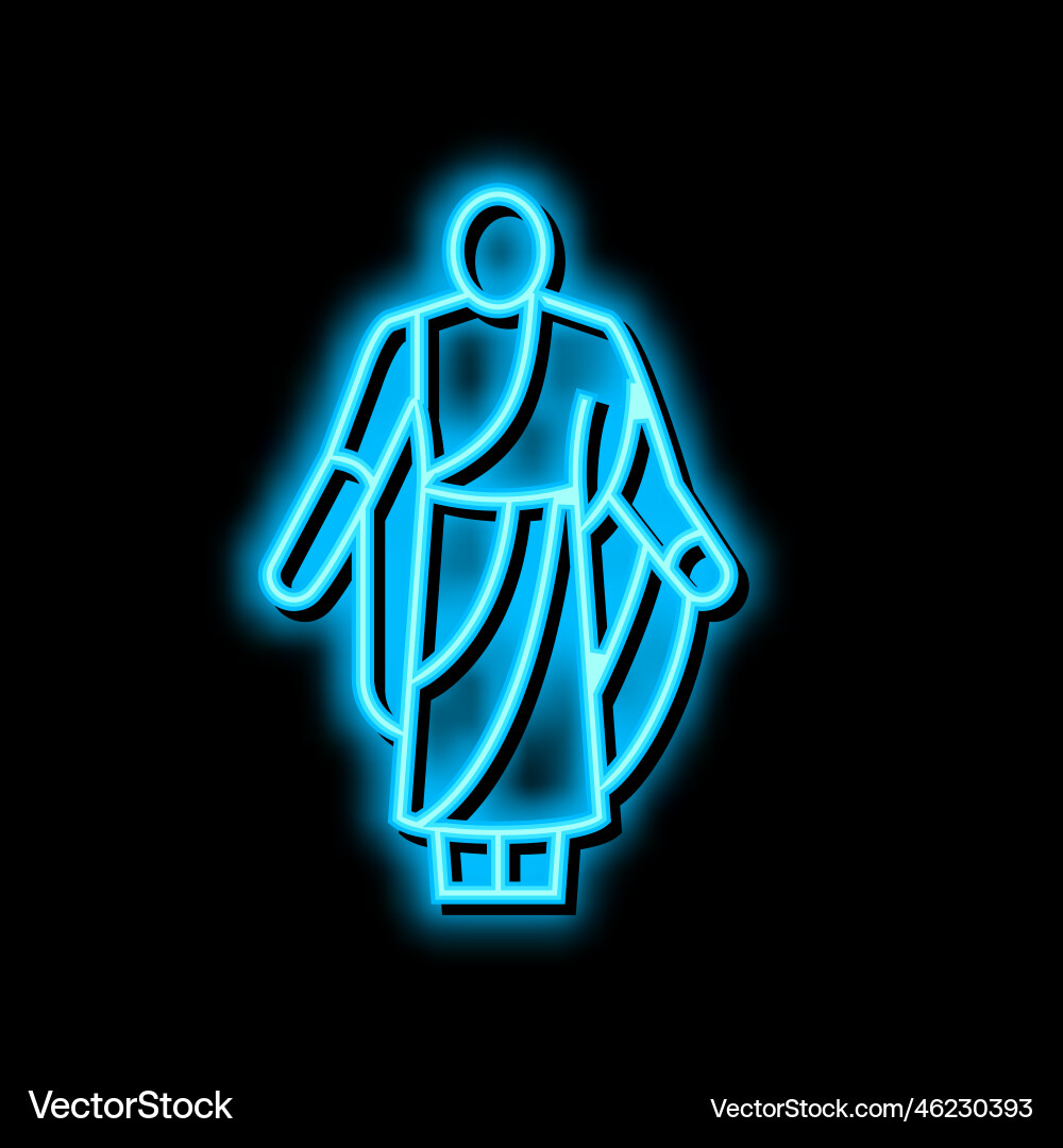 Toga ancient rome neon glow icon Royalty Free Vector Image