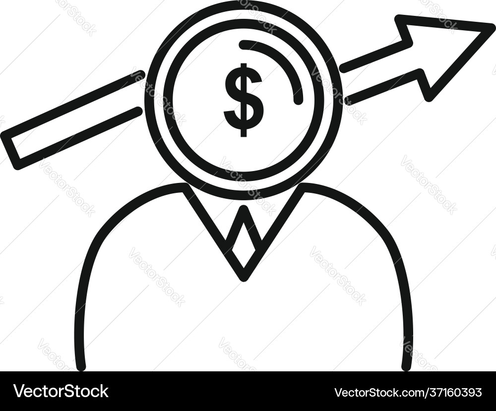 Trader money icon outline style Royalty Free Vector Image