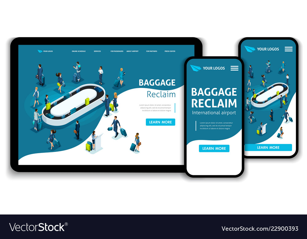 Website template landing page isometric concept Vector Image