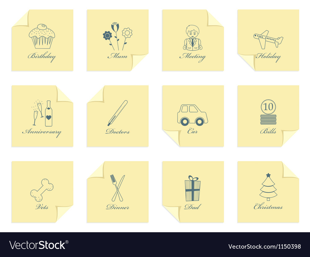 Appointment reminder notes Royalty Free Vector Image