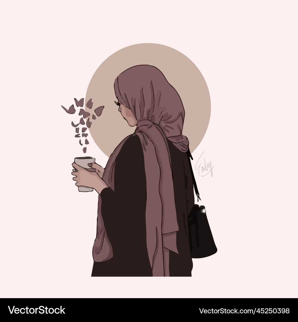 Beautiful hijab girl image Royalty Free Vector Image