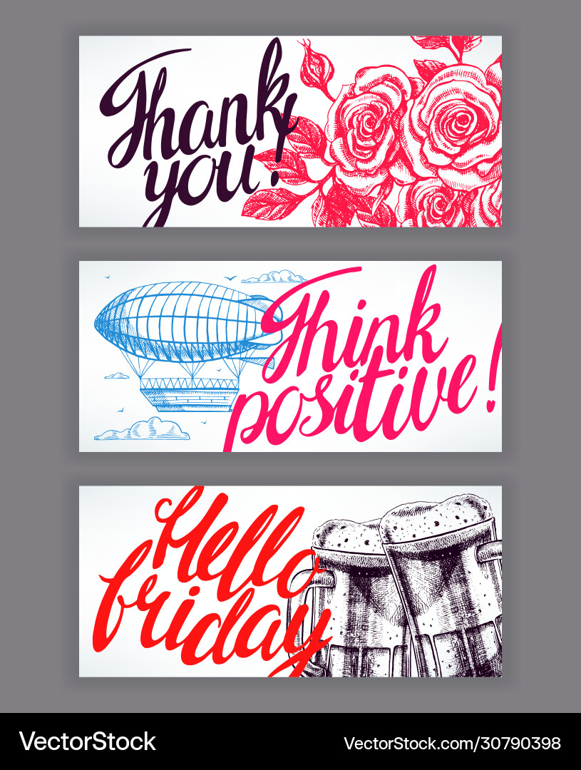 Cards with good wishes Royalty Free Vector Image
