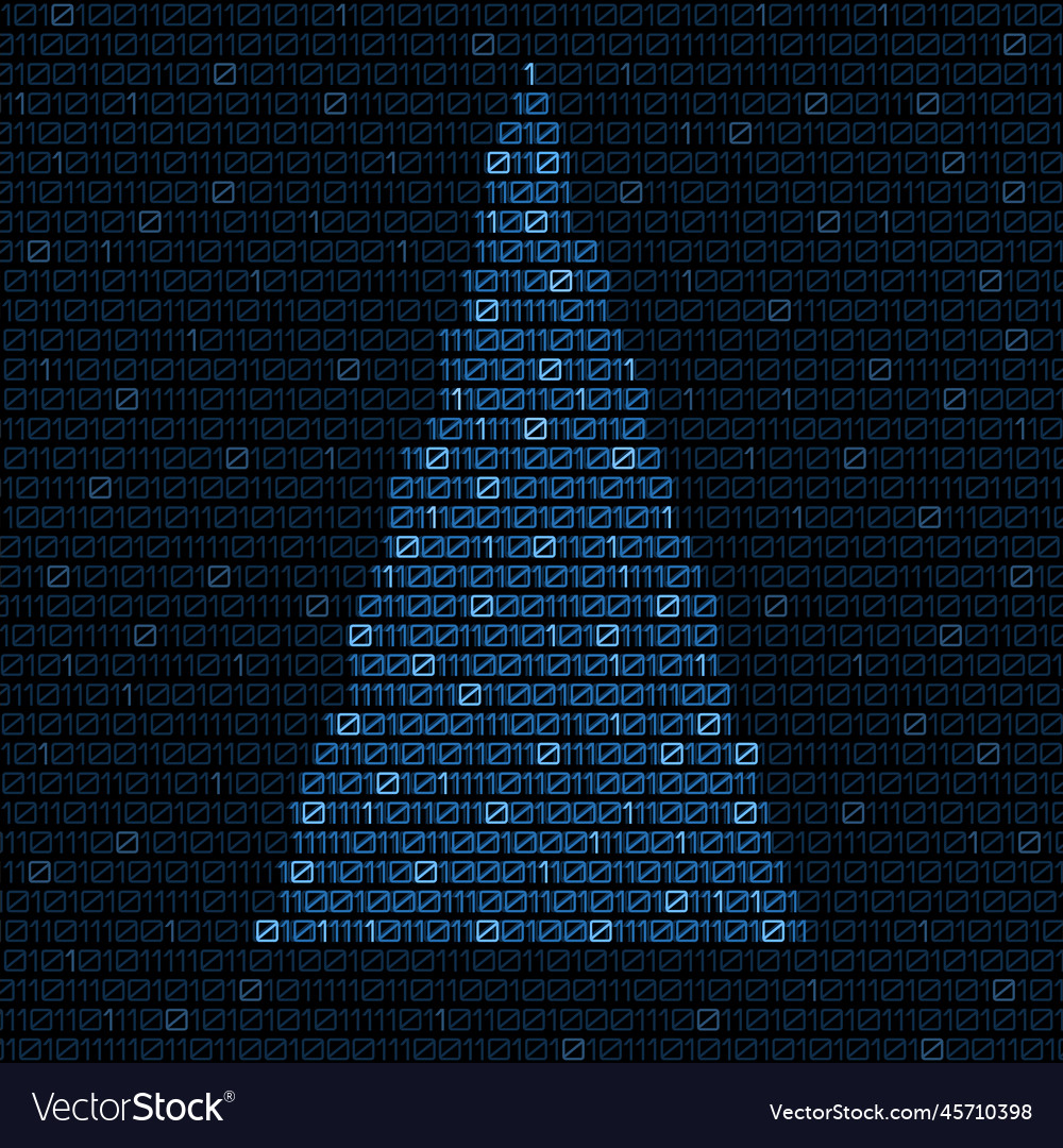 Digital christmas tree with binary code Royalty Free Vector