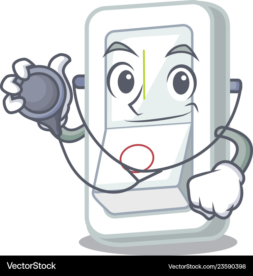 Doctor light switch in the cartoon shape Vector Image