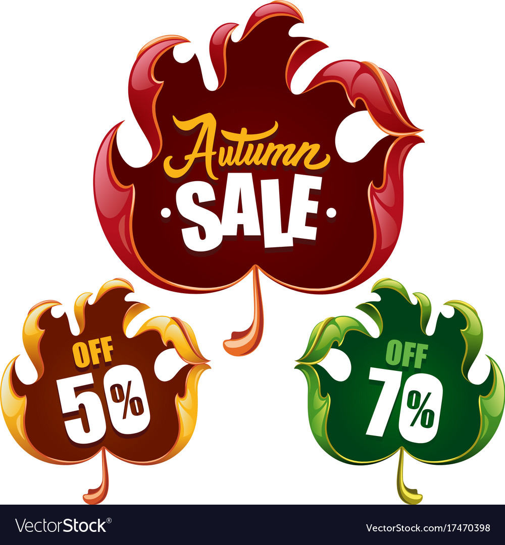 Fall leaves frame set in the shape of hand sign Vector Image