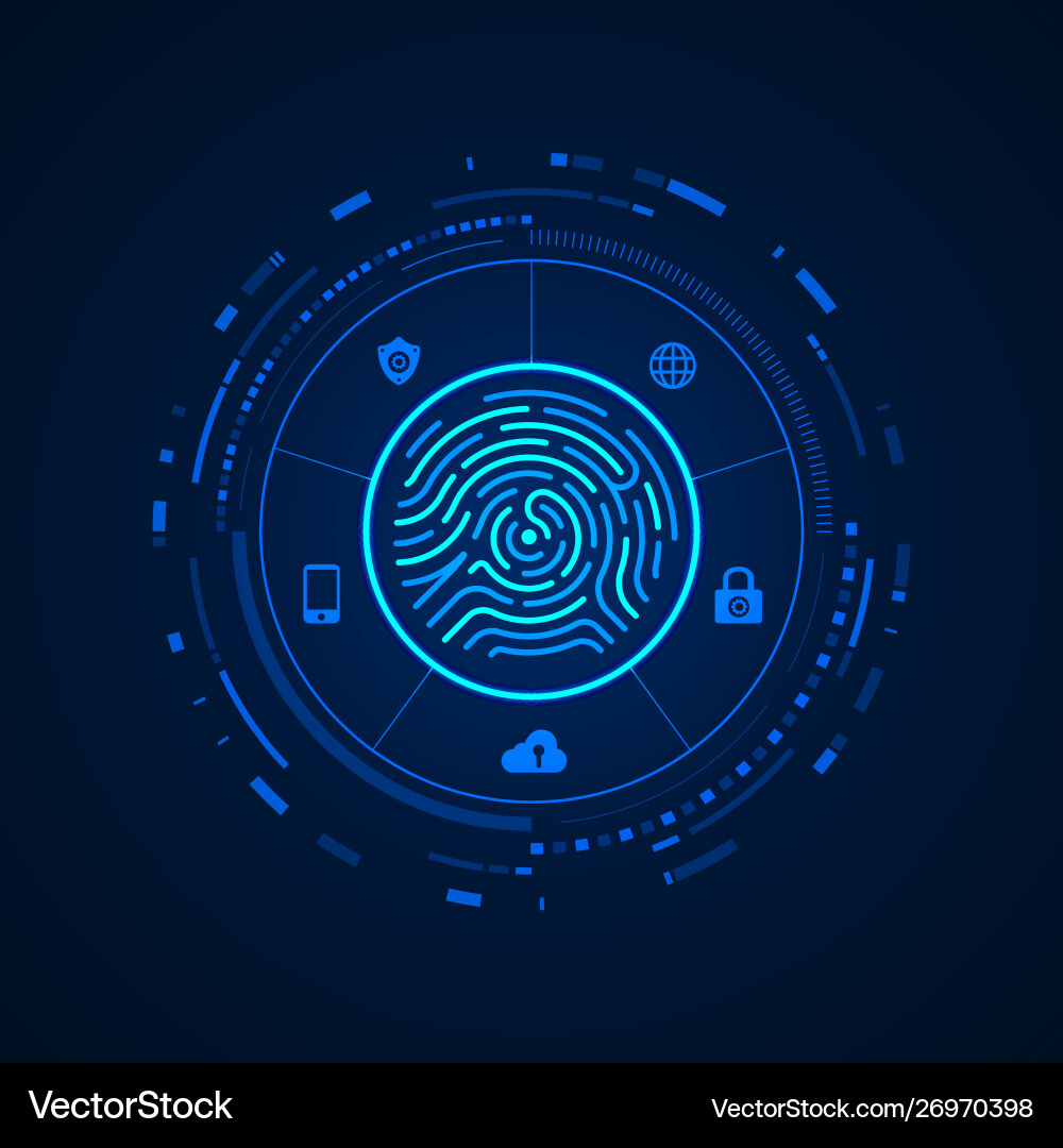 Fingerprint cyber Royalty Free Vector Image - VectorStock