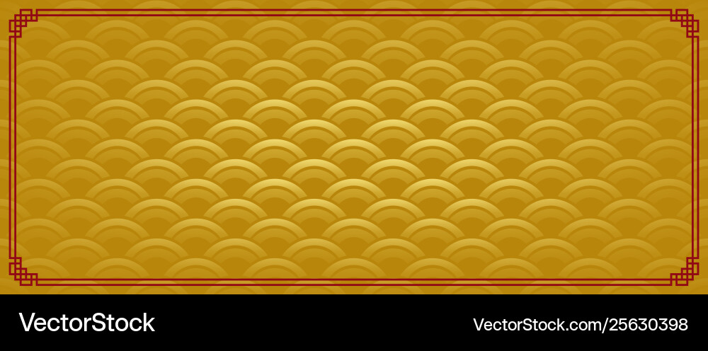 Golden chinese wave abstract banner Royalty Free Vector