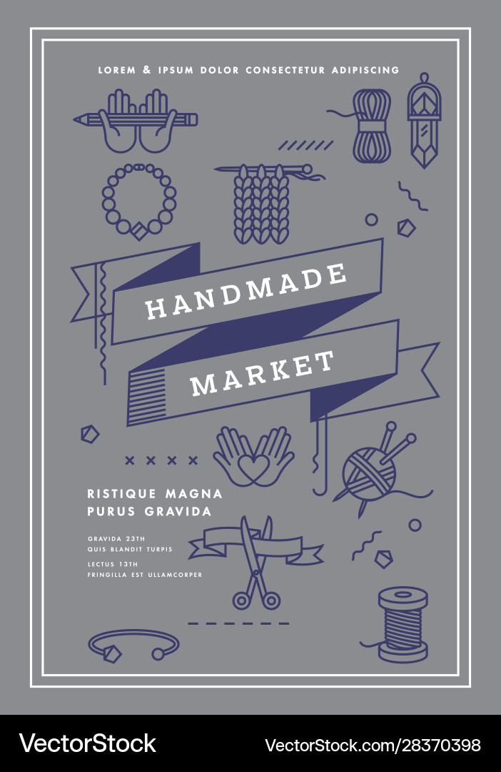 Handmade market poster crafts Royalty Free Vector Image