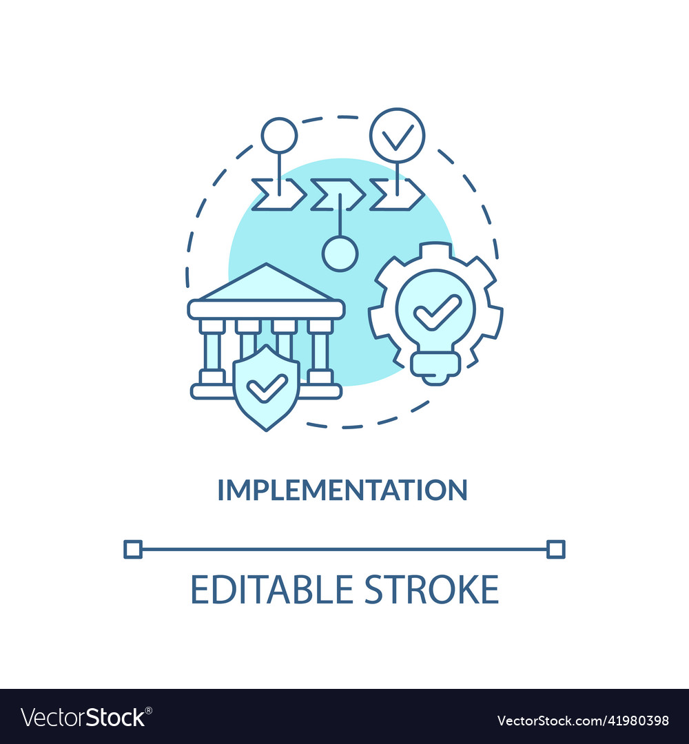 Implementation turquoise concept icon Royalty Free Vector