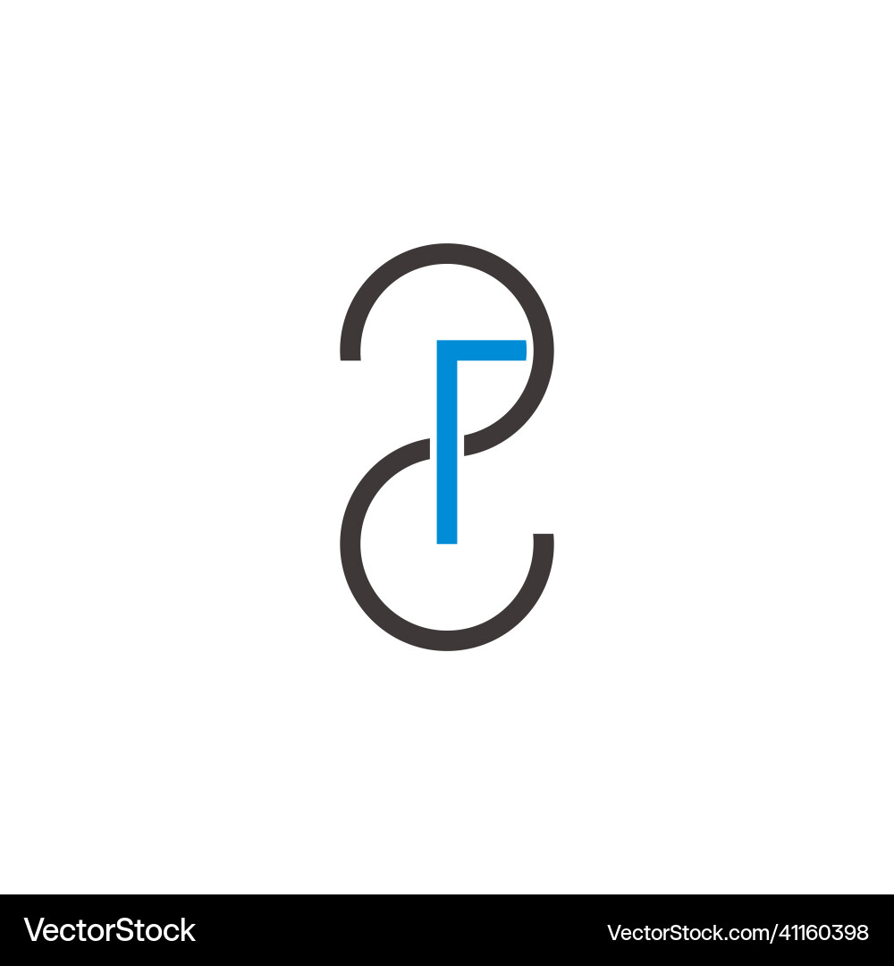 Letter 2r simple geometric line logo Royalty Free Vector