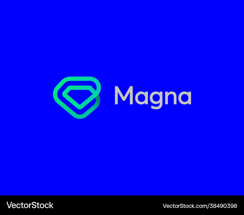 Linear gem diamond loop icon logo design Vector Image