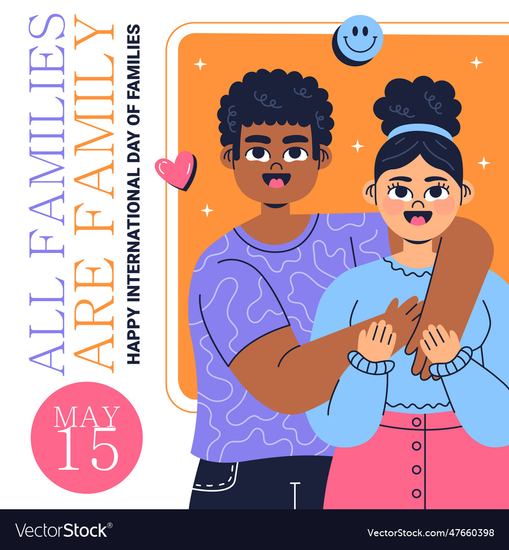 Posts set international day families Royalty Free Vector