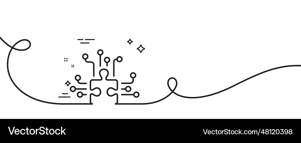 Puzzle with many options line icon decide jigsaw Vector Image
