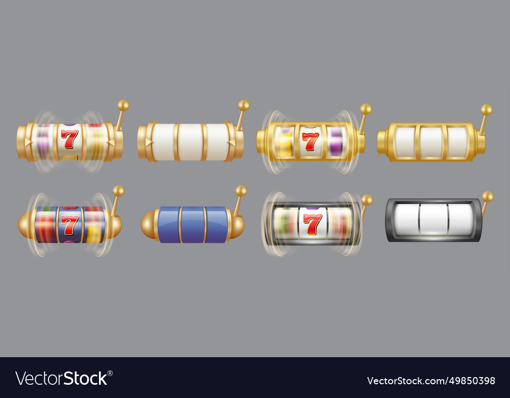 Realistic slot machine empty cells and seven Vector Image