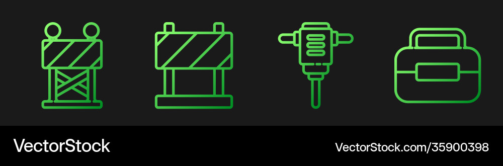 Set line electric rotary hammer drill road Vector Image