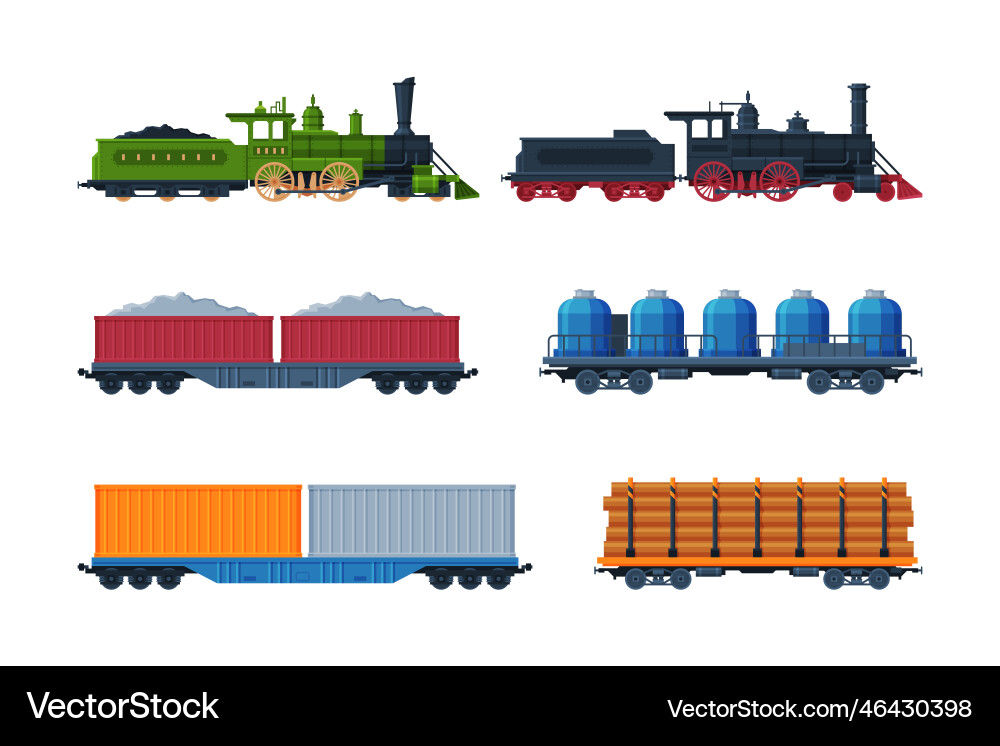 Train as rail freight and cargo transport service Vector Image
