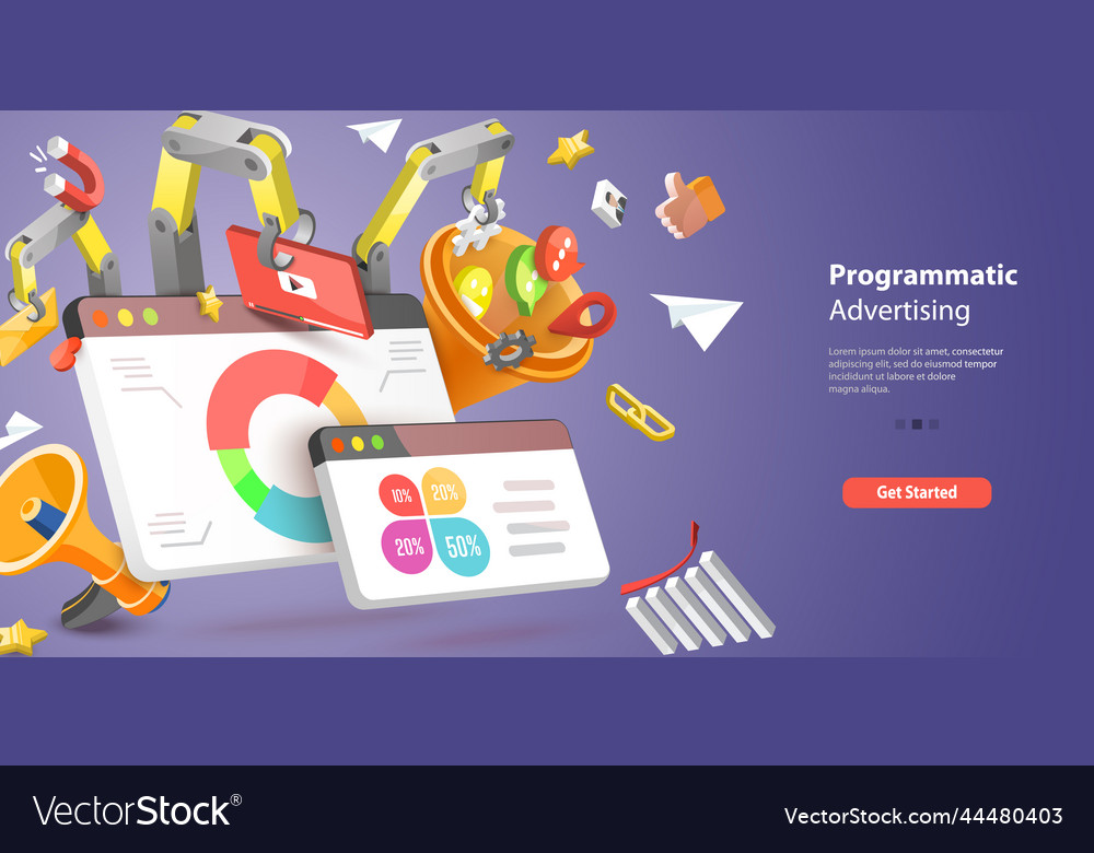 3d Conceptual Of Programmatic Royalty Free Vector Image