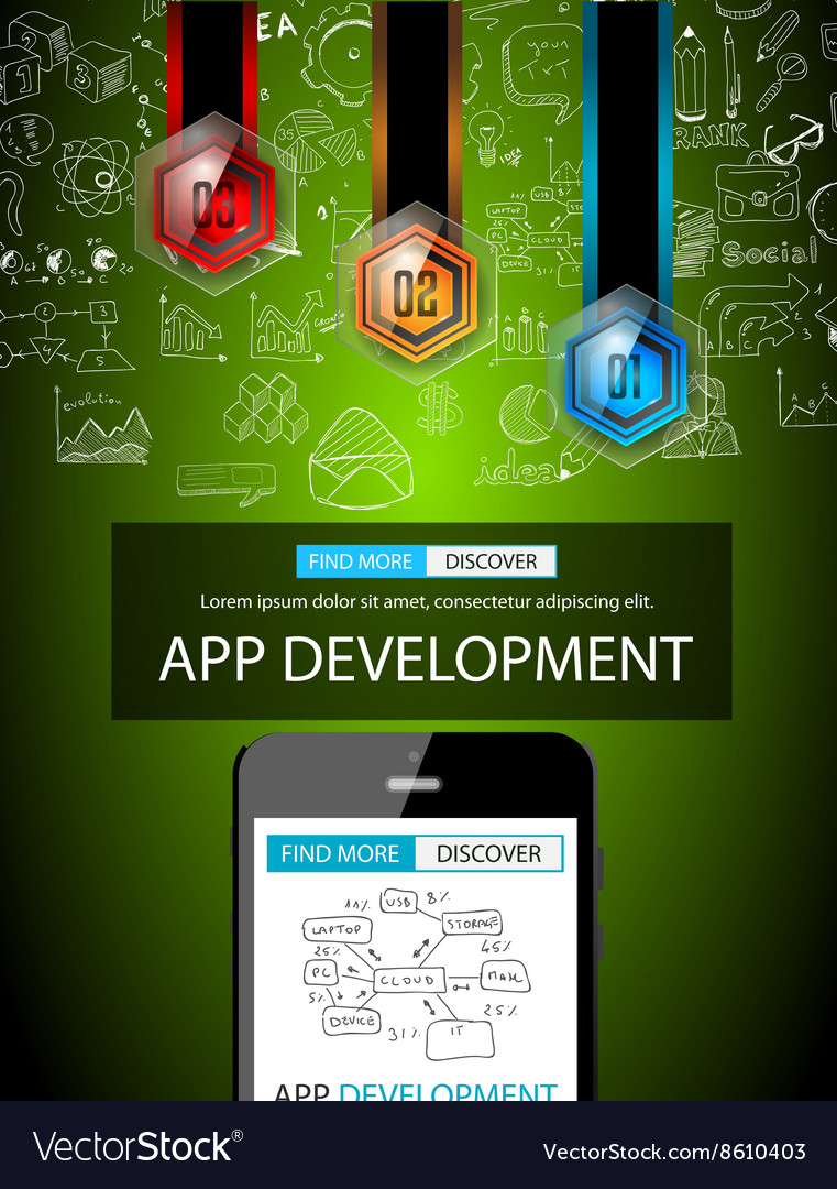 App development infographic concept background Vector Image