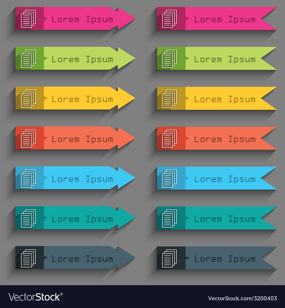 Copy file sign icon duplicate document symbol set Vector Image