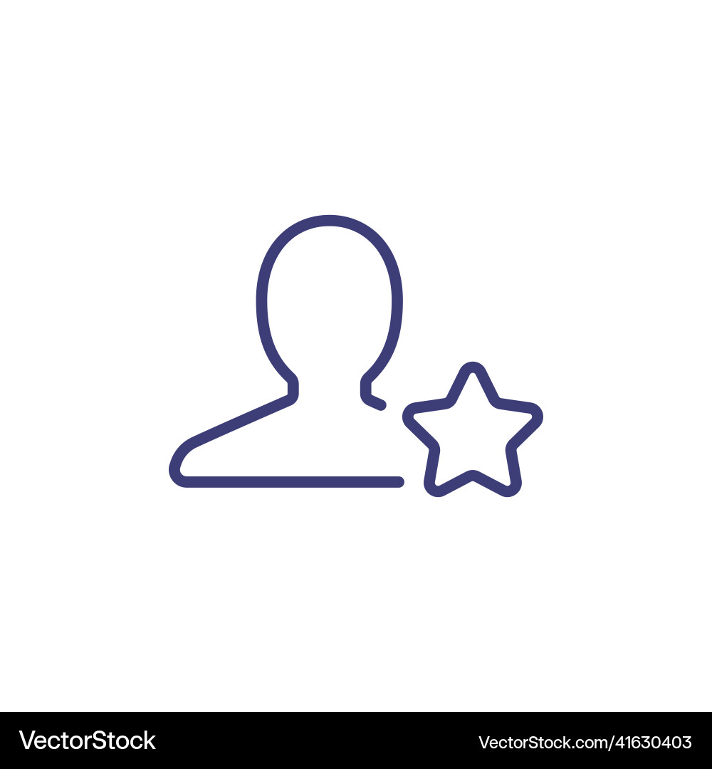 Employee favorite star personal line icon profile Vector Image
