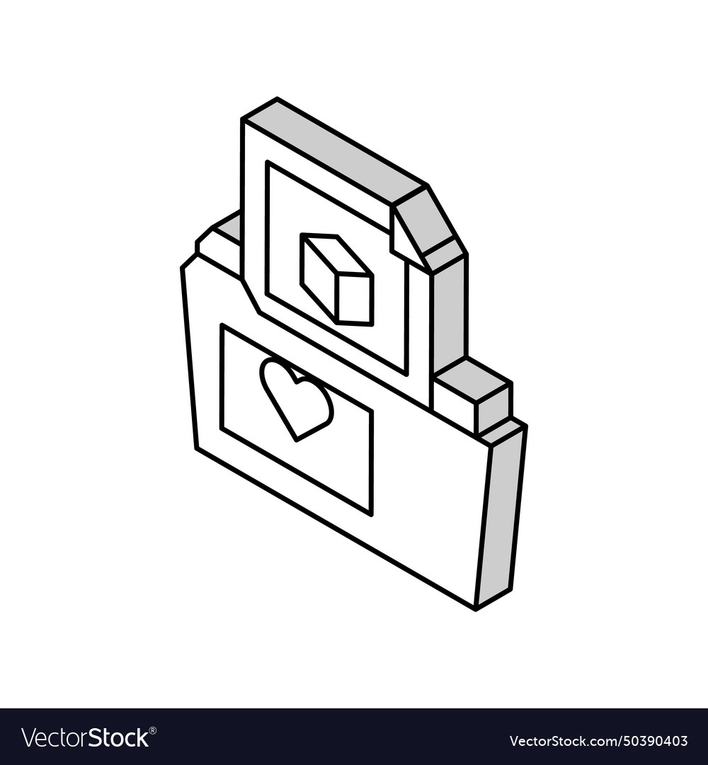 Folder storage ugc isometric icon Royalty Free Vector Image