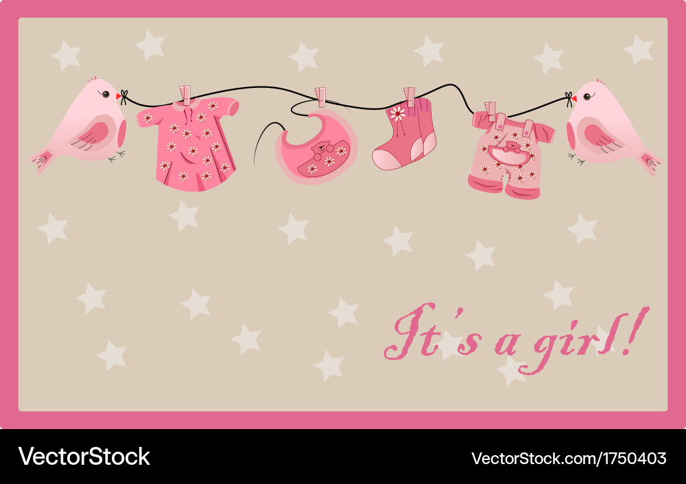 Girl greeting card Royalty Free Vector Image - VectorStock