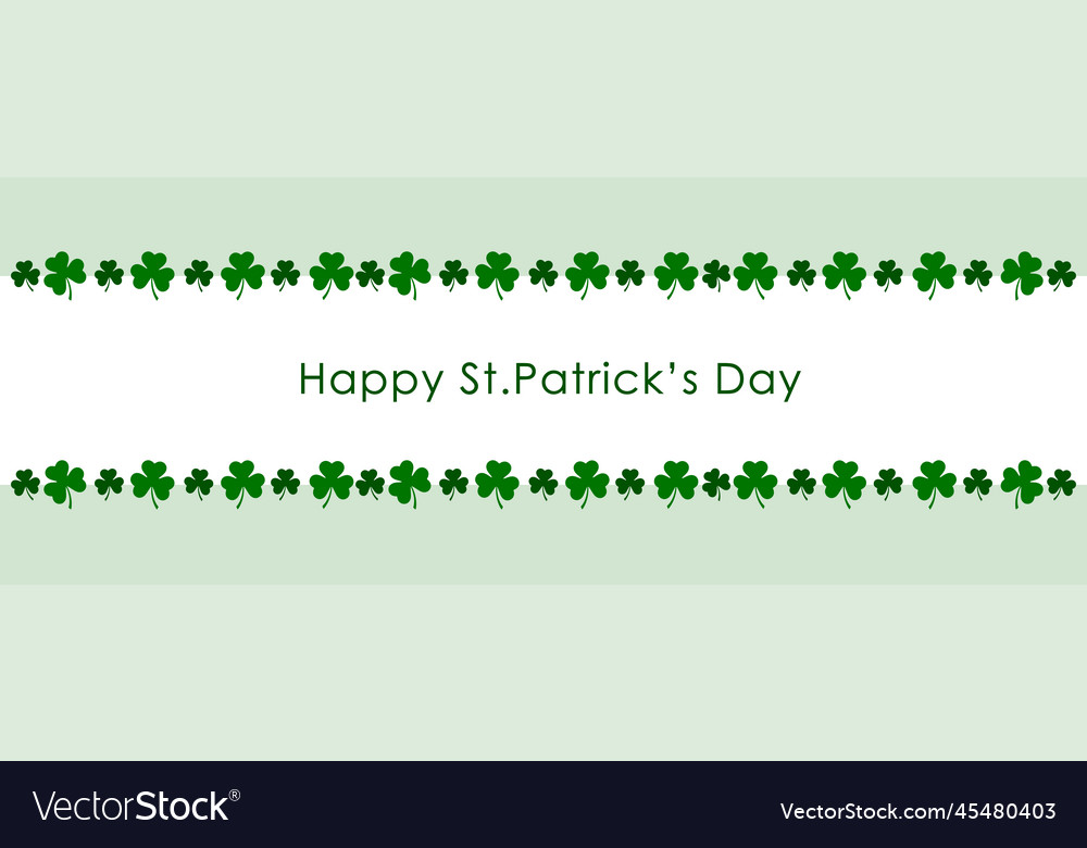 Happy St Patrick Day Panoramic Greeting Card Vector Image
