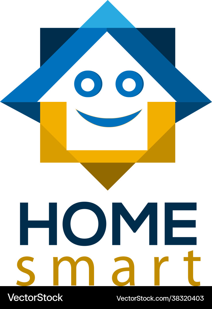 Home smart stock logo abstract house Royalty Free Vector