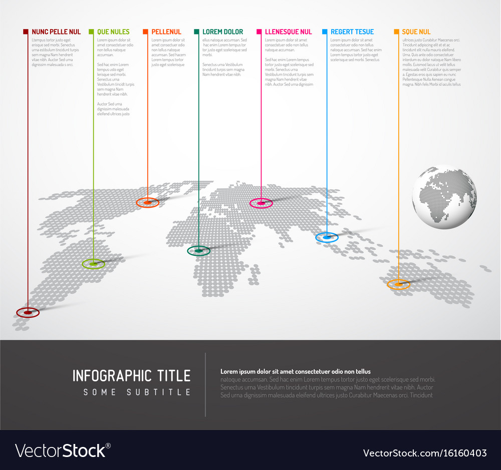 Infographic light world map with pointer marks Vector Image