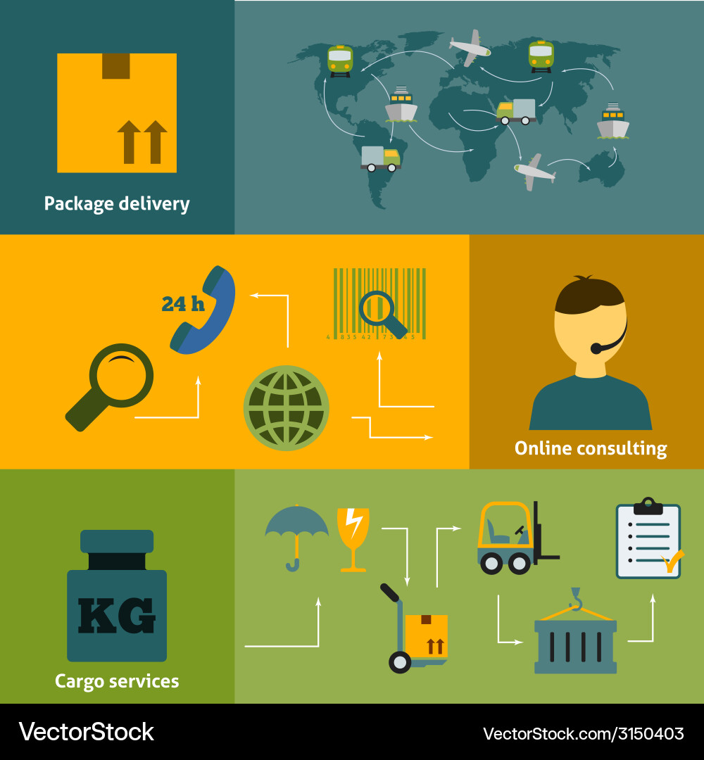 Logistic horizontal banners Royalty Free Vector Image