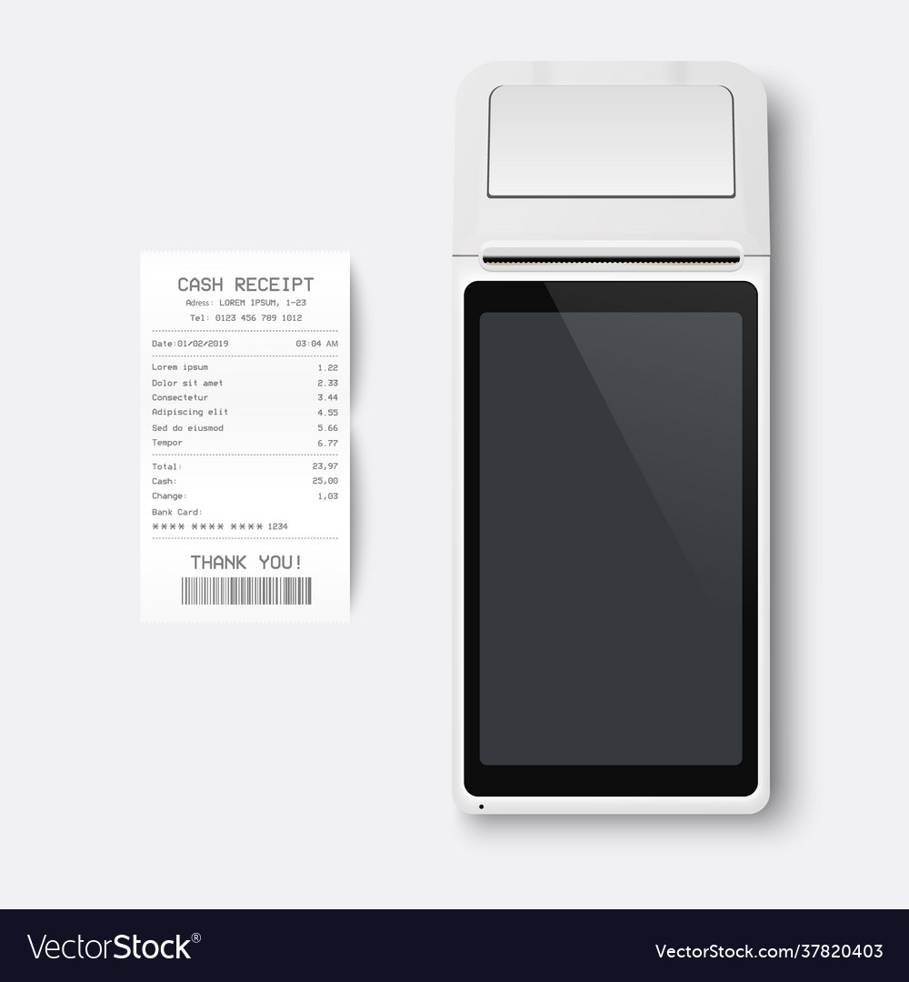 Realistic white 3d payment machine pos Royalty Free Vector