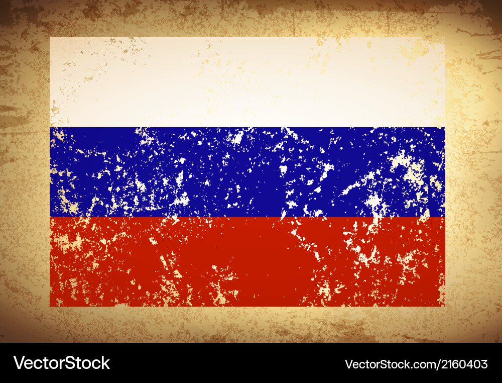 Russian federation vintage flag Royalty Free Vector Image