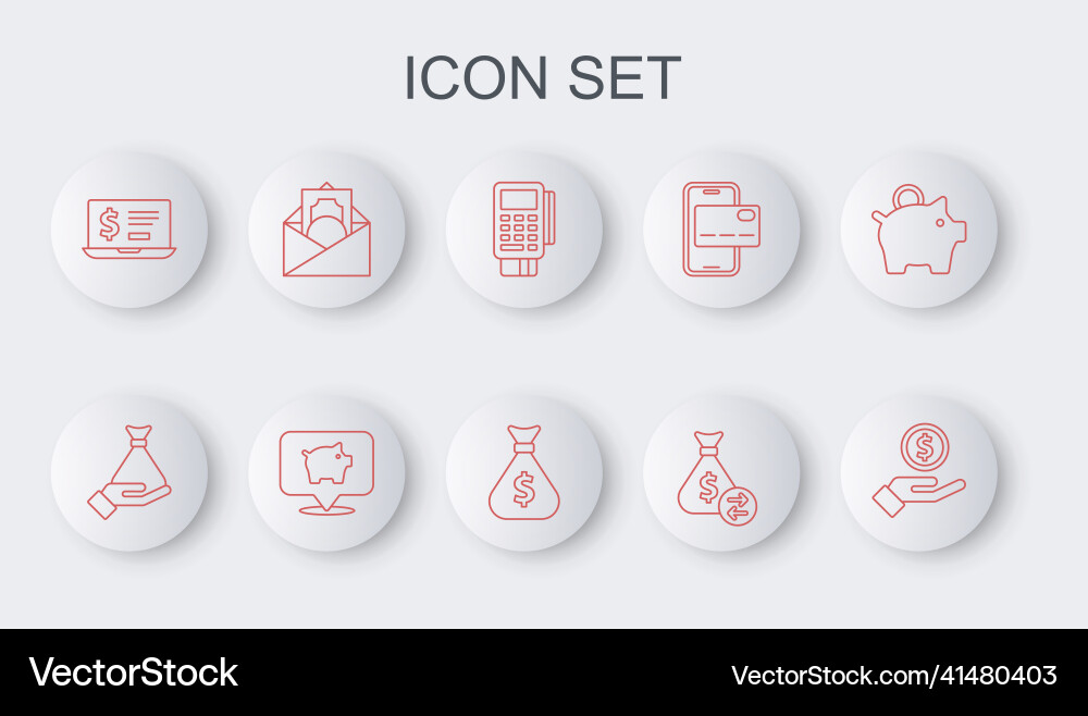 Set line hand giving money pos Royalty Free Vector Image