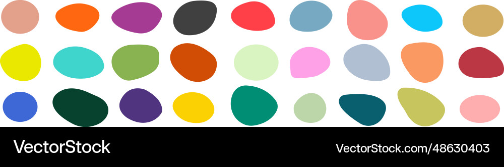 Set of different colored blotch shapes flat Vector Image