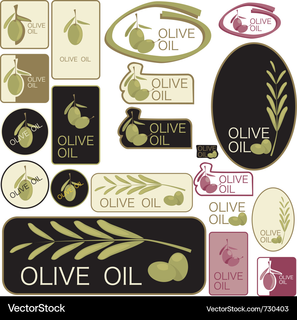 Set of olive oil labels Royalty Free Vector Image