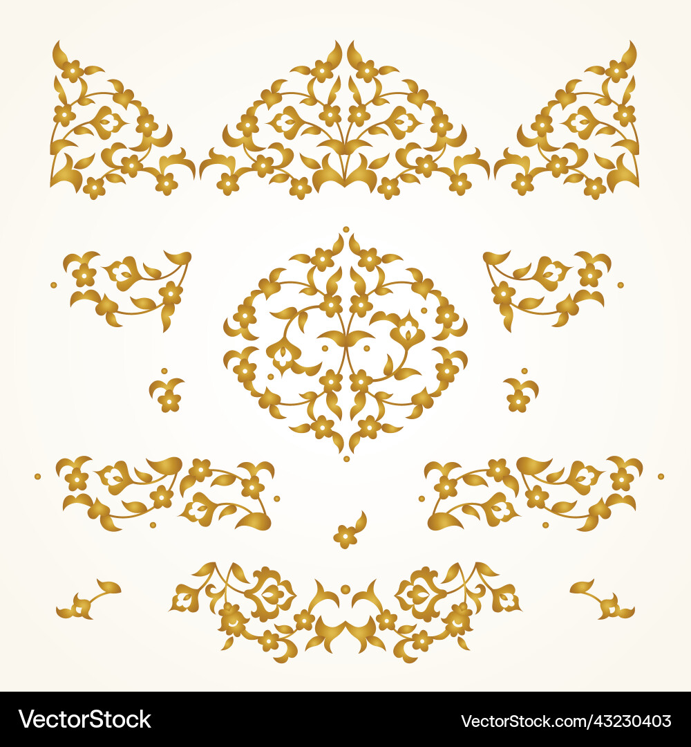 Set of vignettes in eastern style Royalty Free Vector Image
