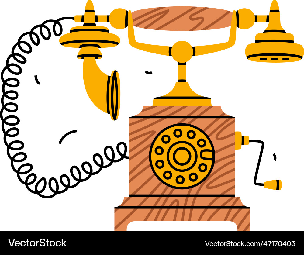 Vintage candlestick telephone with hanging Vector Image