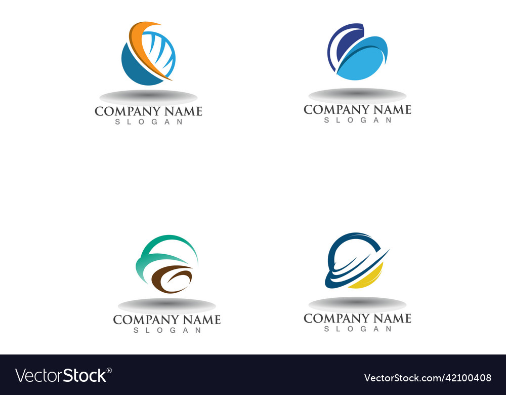 Abstract globe circle logo design isolated Vector Image