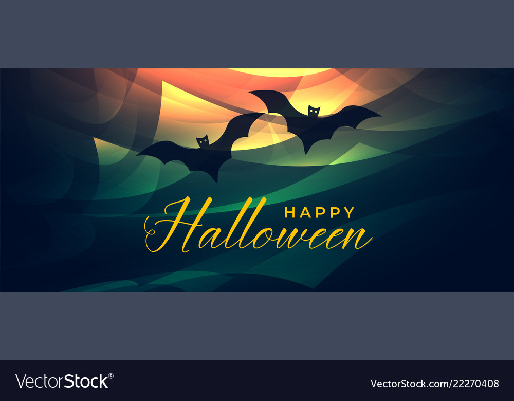 Abstract halloween banner with two bats Royalty Free Vector