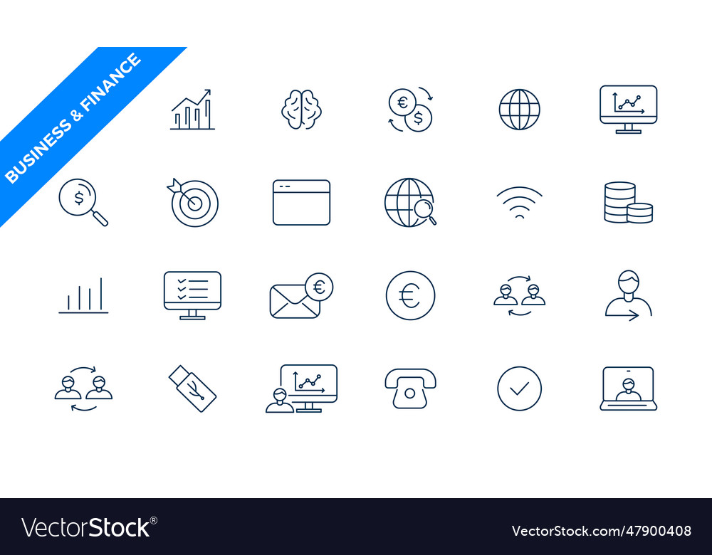 Business and finance editable stroke line icon Vector Image