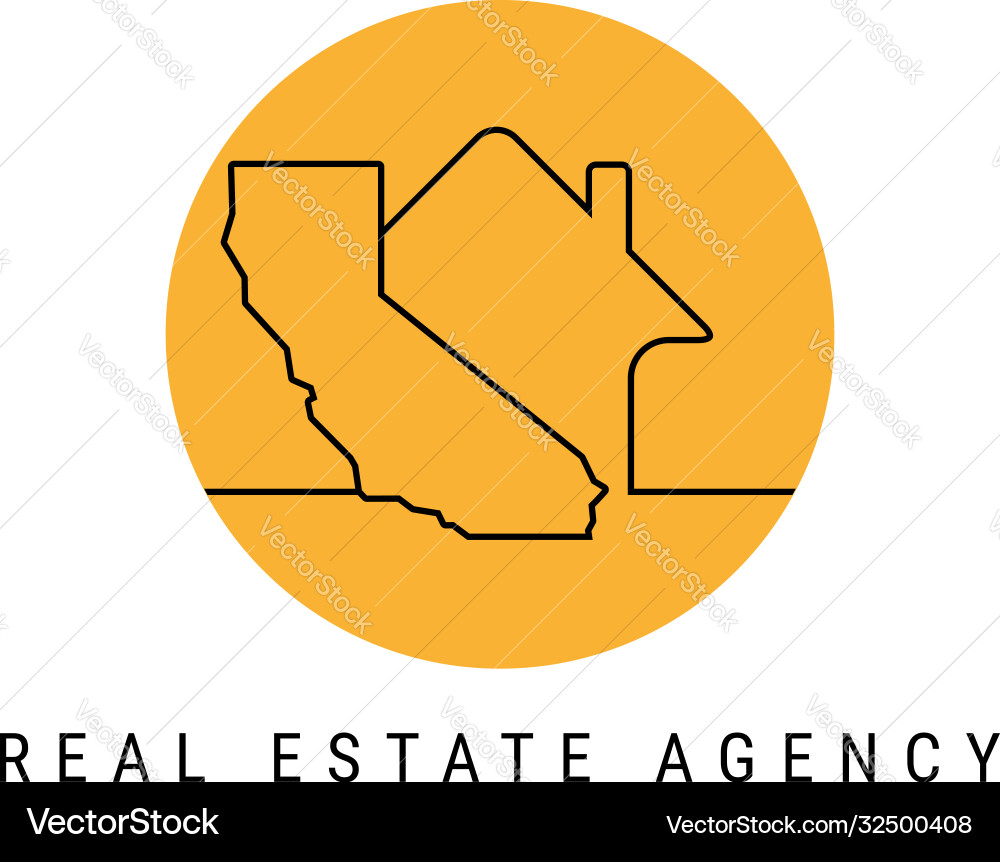 California real estate icon Royalty Free Vector Image