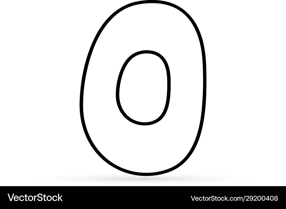 Dodle letter o icon isolated on white for design Vector Image