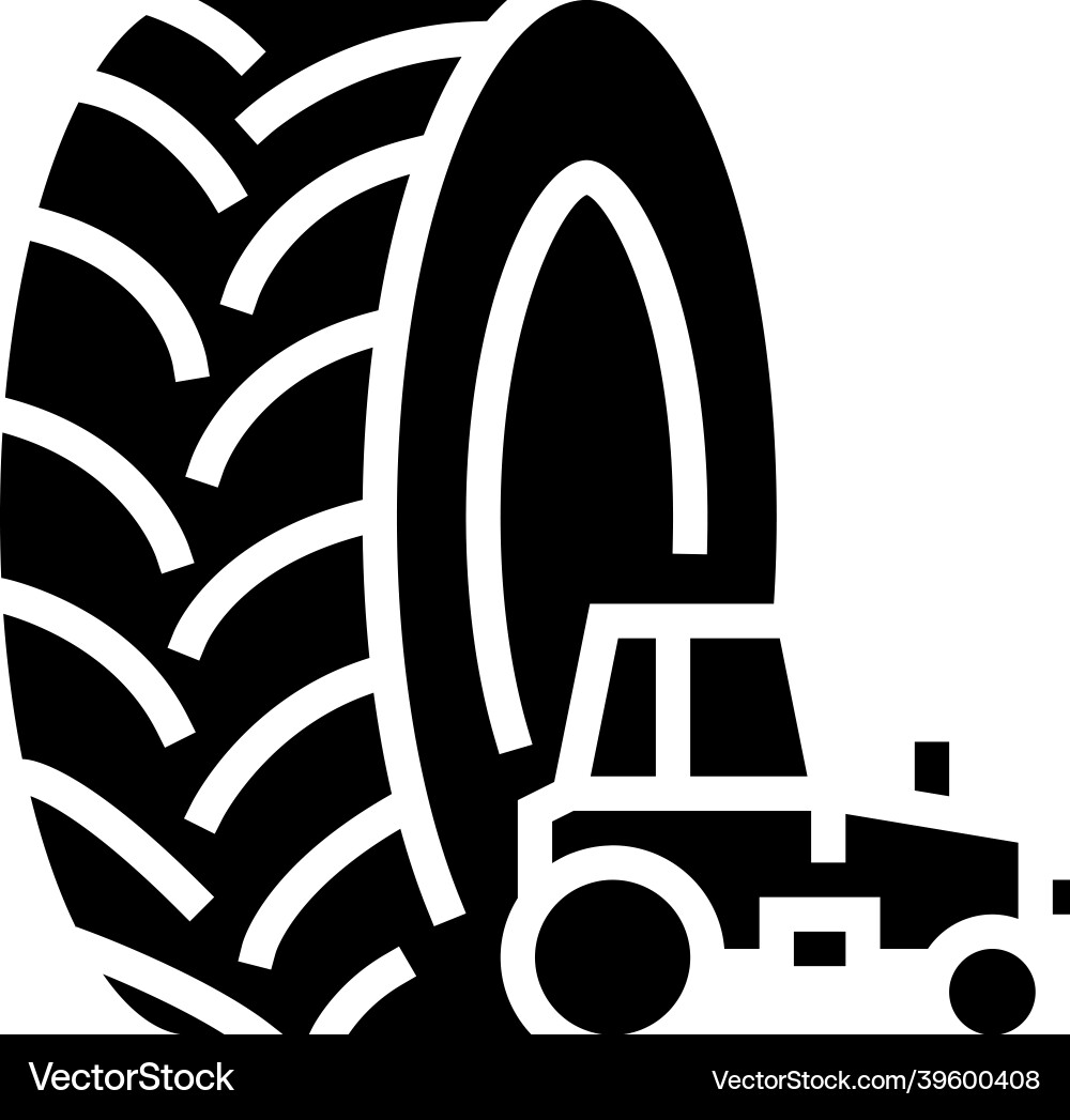 Farm tractor tires glyph icon Royalty Free Vector Image