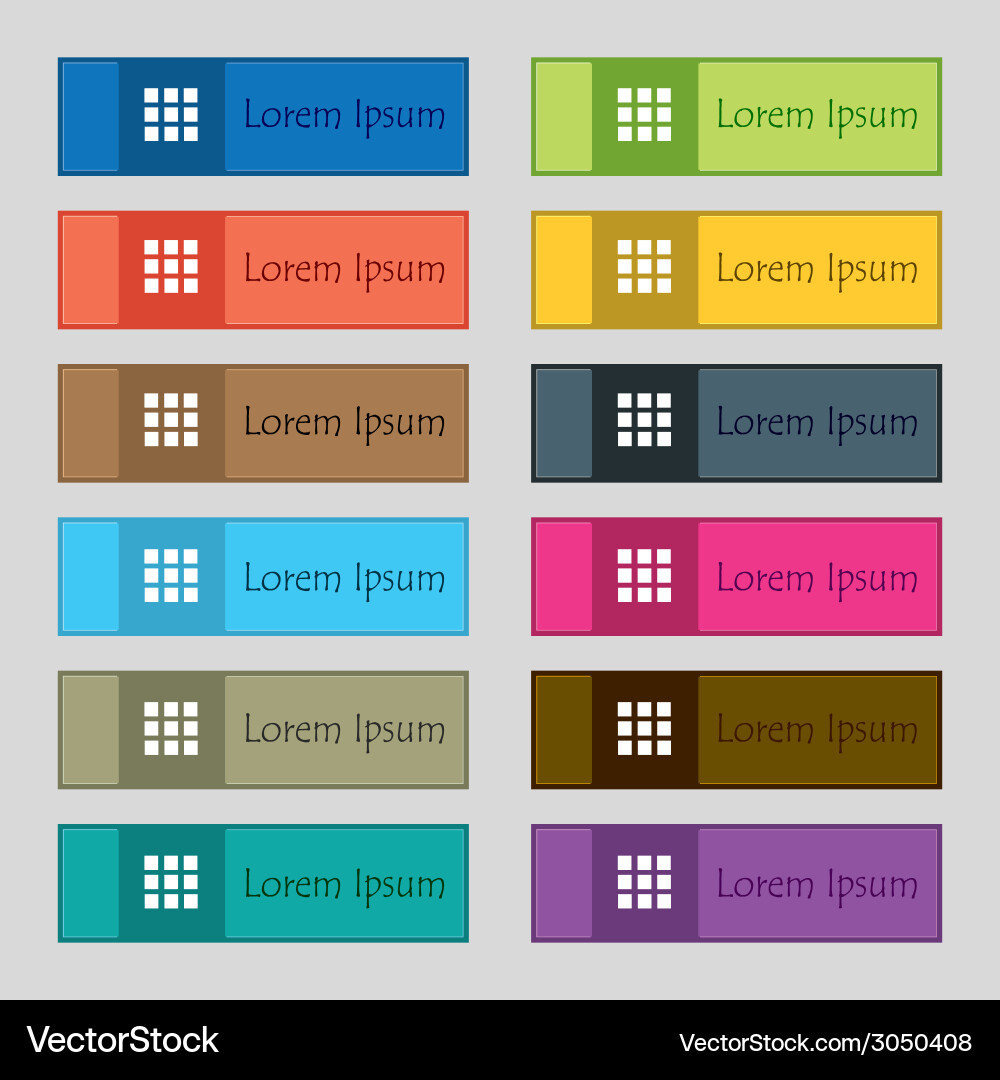 List sign icon content view option symbol set Vector Image