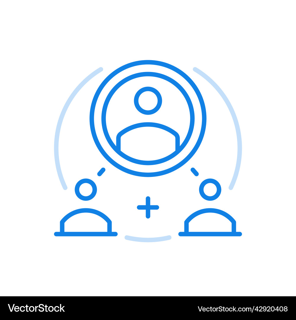 Network marketing line icon social Royalty Free Vector Image