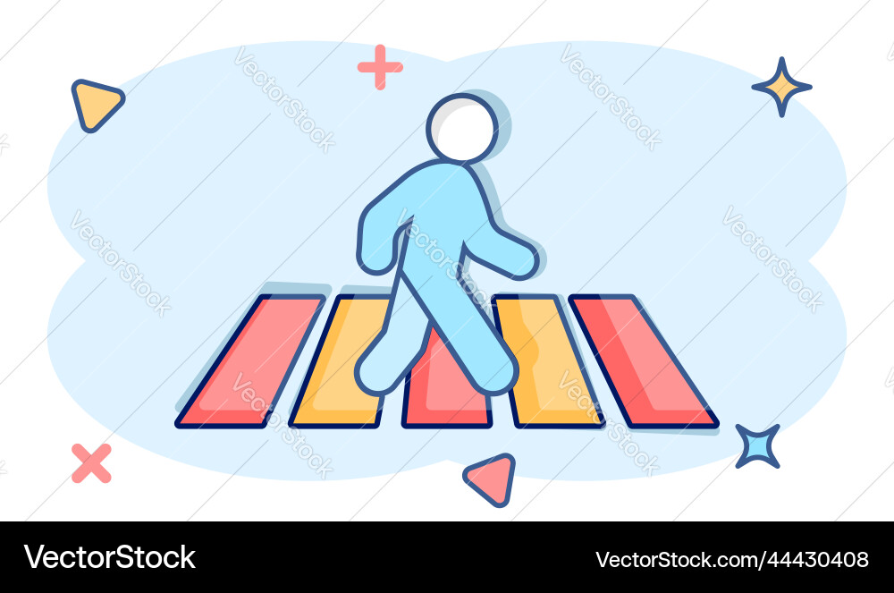Pedestrian crosswalk icon in comic style people Vector Image