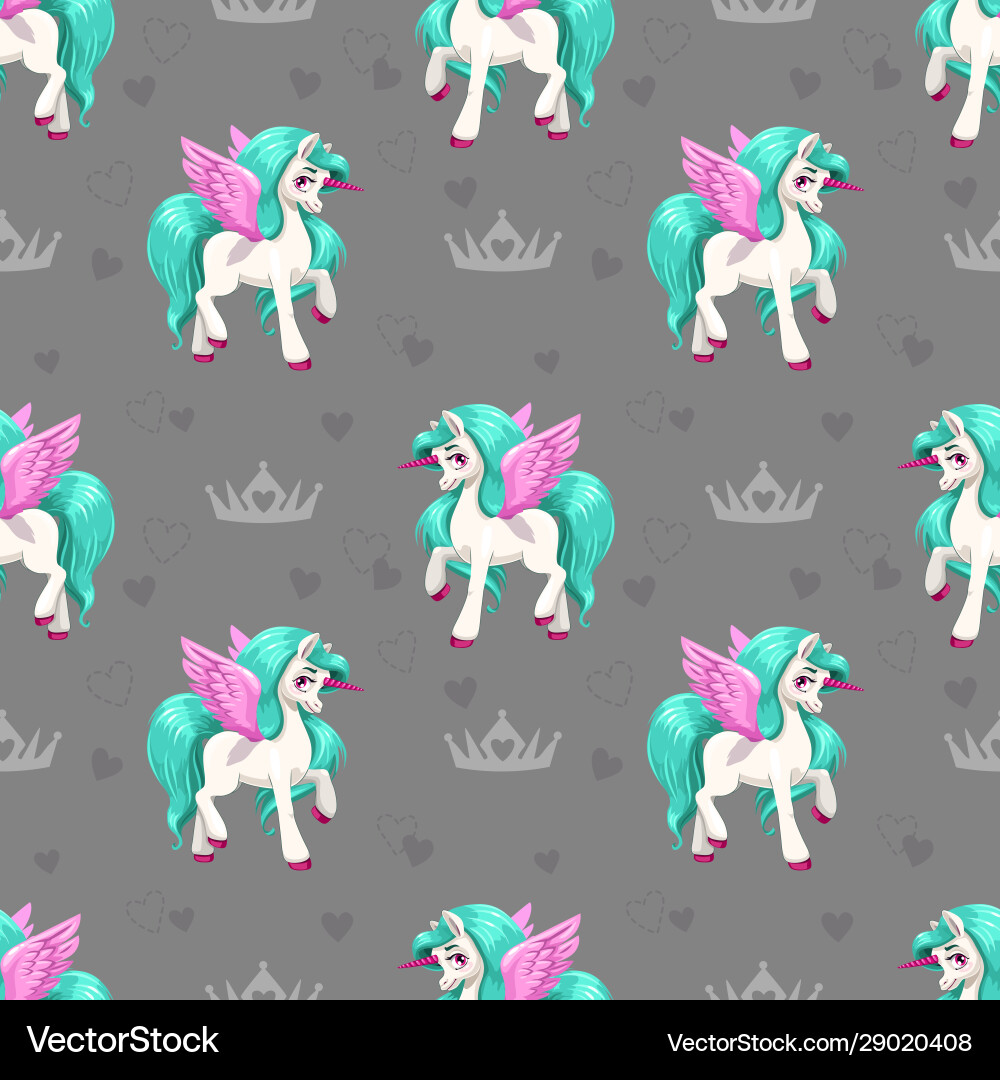 Pretty unicorn seamless pattern for girls Vector Image